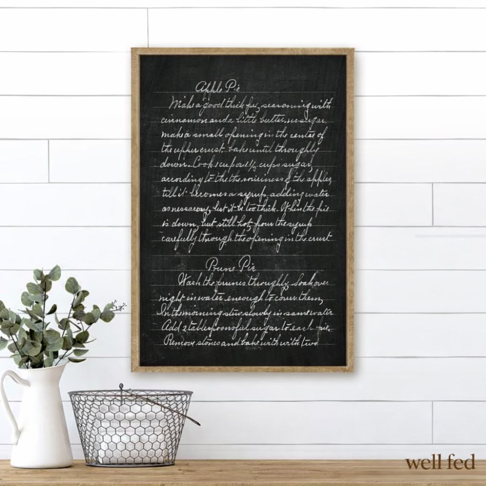 Personalised Recipe Canvas Wall Art – Well Fed Wall Art